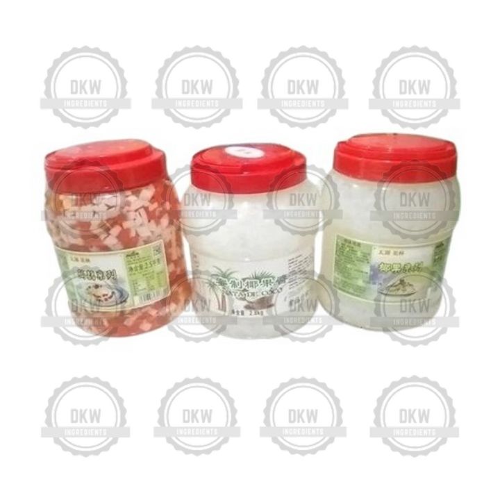 Milin / CTea Coconut Fruit Rainbow Jelly Nata de Coco Pouch 1kg Jar 2 ...