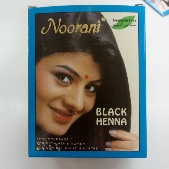 NOORANI Black Henna Hair Dye Inai Rambut 1 Box (6 sachets) | Lazada