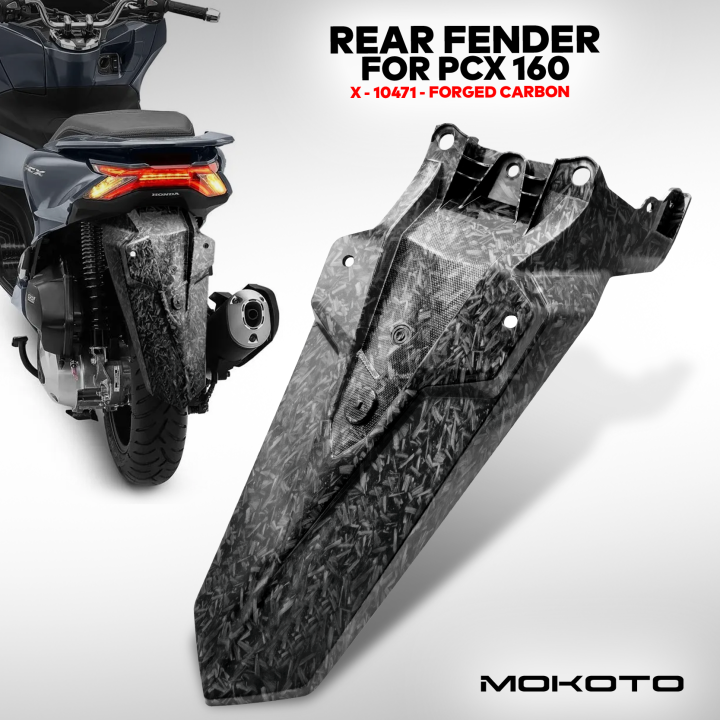 PCX 160 REAR FENDER GARNISH COVER CARBON X-10447 / FORGED CARBON X ...