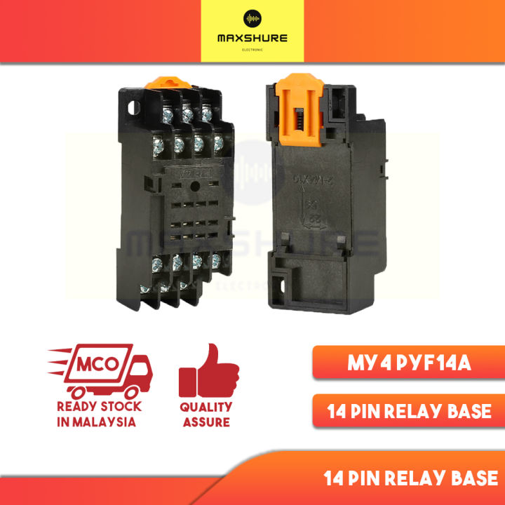 [MaxShure] MY4 PYF14A 14 PIN FRONT MOUNTING RELAY SOCKET BASE | Lazada