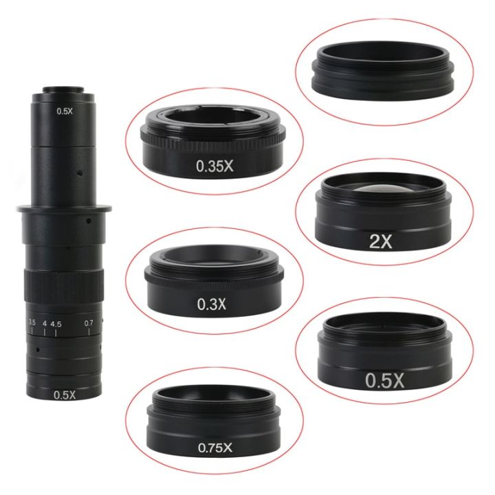 0.75X 0.5X 2.0X 0.35X 1X Barlow Auxiliary Objective Glass Lens For 180X ...