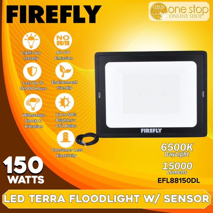 FIREFLY by OSOS 20W to 150W Terra Floodlight with Motion Sensor ...