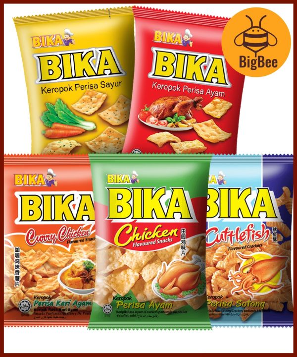 [Bundle of 10pkts] Bika - 12g x 10pkts Bika Chicken Snack / Chicken Crackers / Vegetable ...