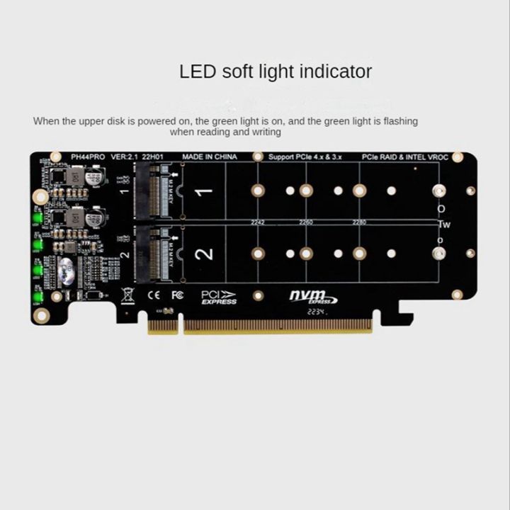 New PCIE 4.0 Dual-Disk PCIeX16 to M.2 M-Key NVME SSD Expansion Card ...