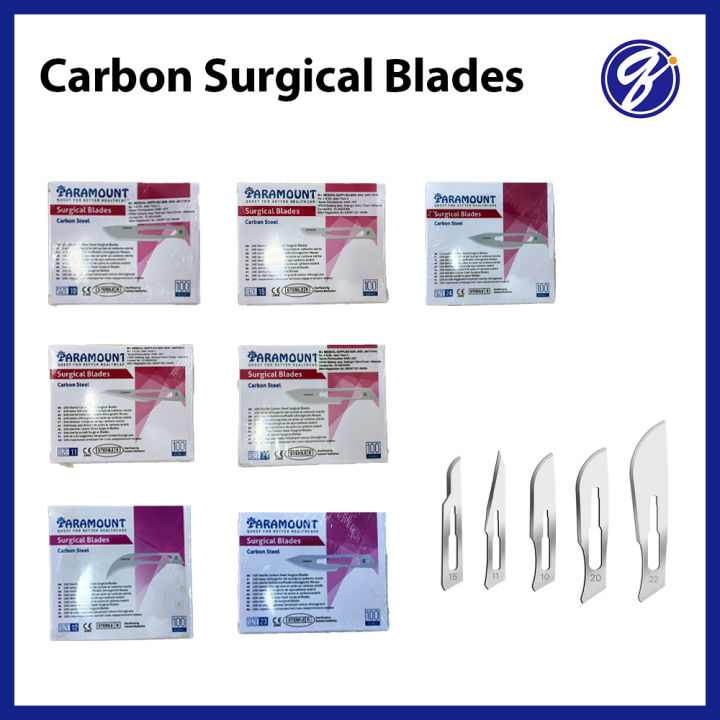 Surgical Blade Carbon Steel (100 blades / box) PARAMOUNT | Lazada