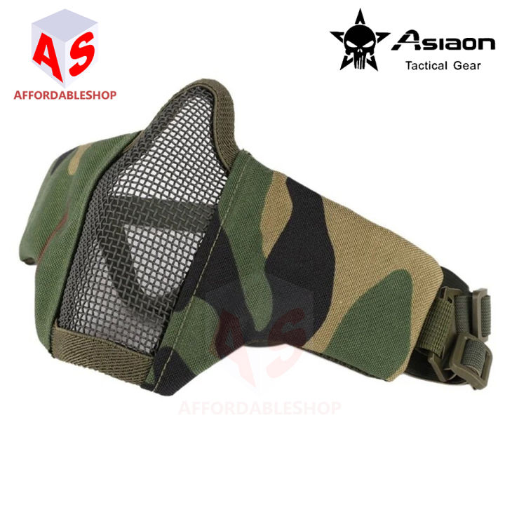 ASIAON Paintball Breathable Protective Tactical Half Face Mask Metal ...