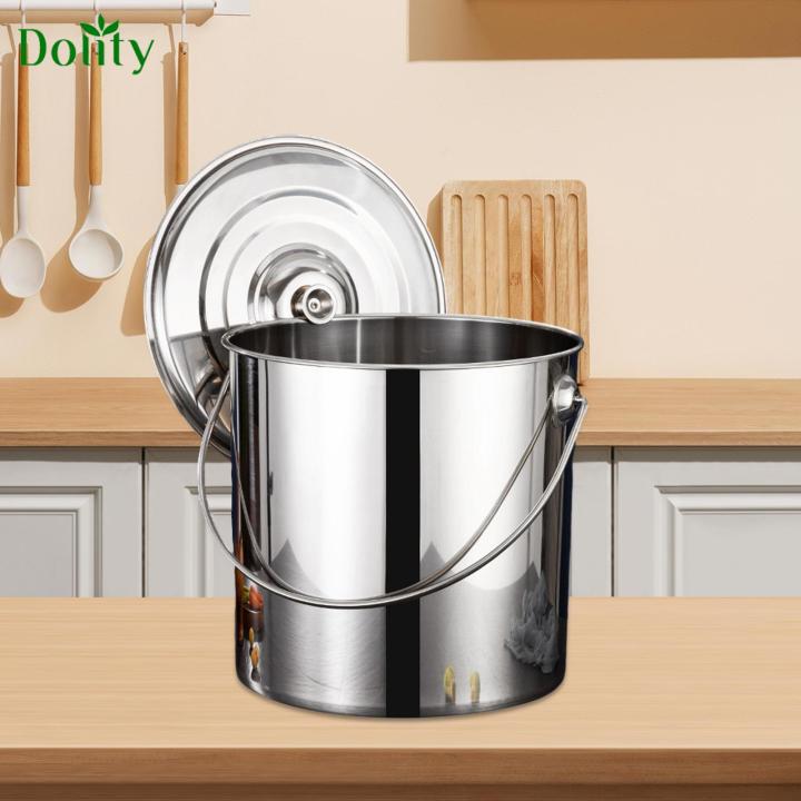 Dolity Stainless Steel Stockpot Oil Bucket Heavy Duty Tall Cooking Pot ...