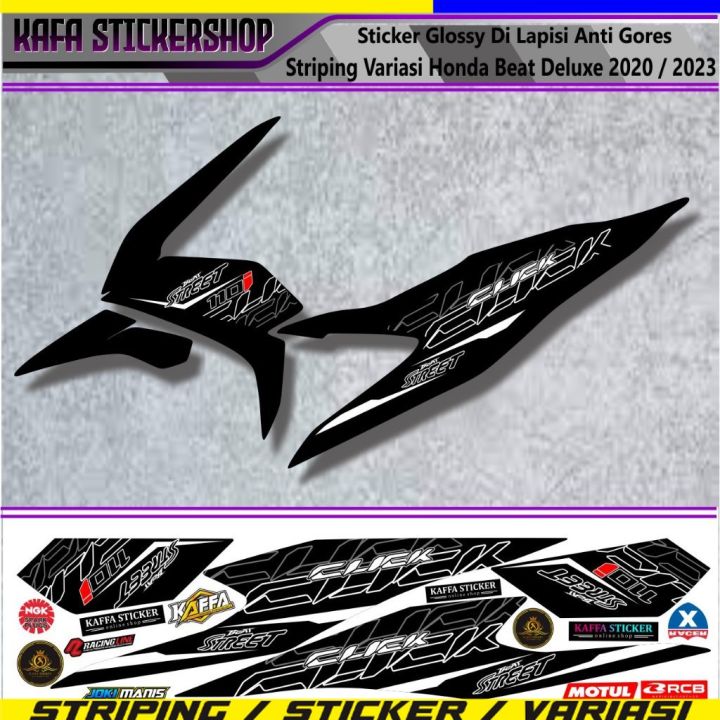 Sticker motor beat Striping Variasi Beat Deluxe Stiker Motif Simple ...