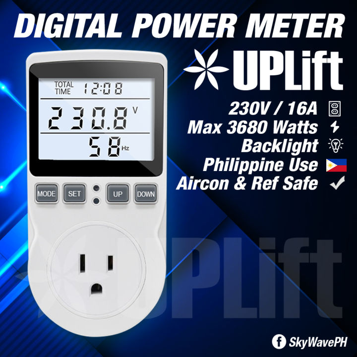 UPLift Digital Power Meter Energy Reader Wattmeter Voltmeter KWh ...