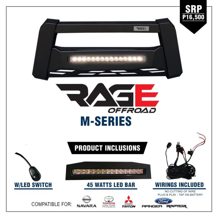 Ford Ranger / Raptor 2012 to 2025 M SERIES NUDGE BAR Front Bumper RAGE ...