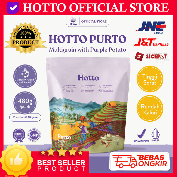 HOTTO PURTO POUCH 16 Sachet MULTIGRAIN WITH PURPLE POTATO | Lazada ...