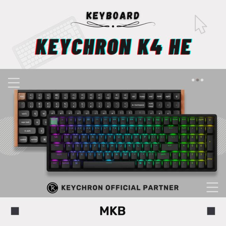 Keychron K4 HE 96% Layout Hall Effect Adjustable Actuation Hot-Swap ...