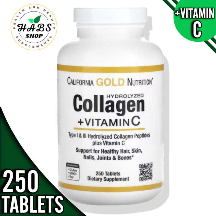 California Gold Nutrition Hydrolyzed Collagen Peptides + Vitamin C Type ...