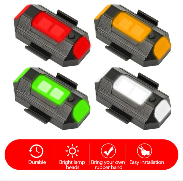 3/7 Color Upgrade Magnetic Rechargeable Flashing LED Motorcycle Bicycle Night Lights Modified ...
