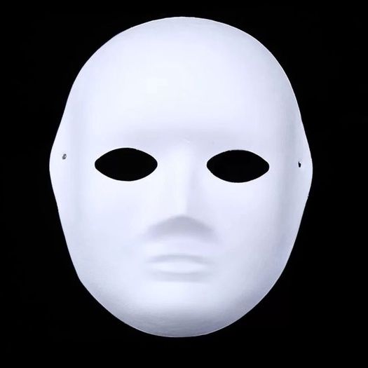 DIY White Mask Halloween White Plain Paper Full Face Opera Masquerade ...