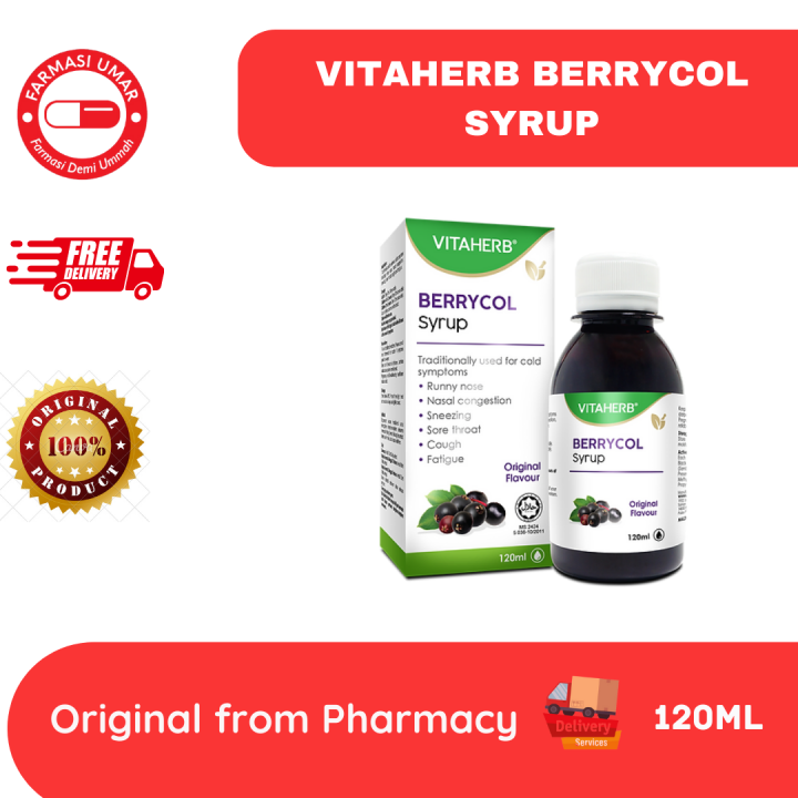 VITAHERB BERRYCOL SYRUP 120ML UNTUK BATUK, SELSEMA, BERSIN, HIDUNG ...