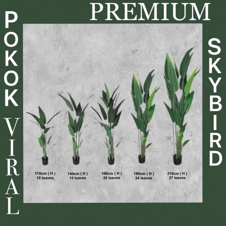 (READY STOCK) Pokok Hiasan Viral SKYBIRD PREMIUM / Pokok SKYBIRD / Fiddle Leaf Fig / Artificial ...