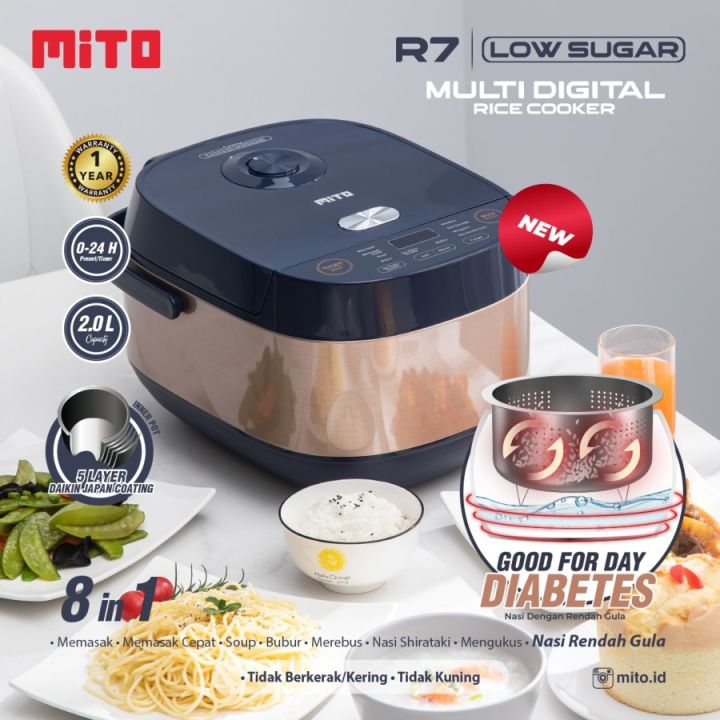 Mito Rice Cooker Digital R7 Low Sugar | Lazada Indonesia