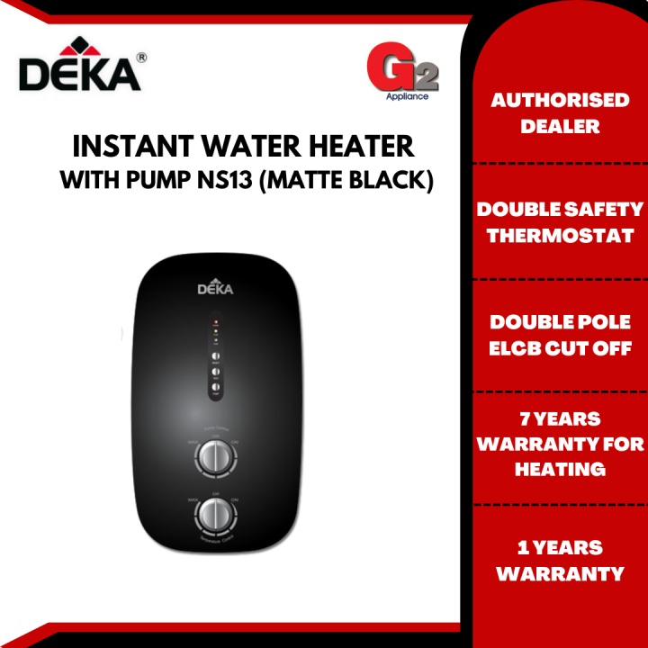 DEKA WATER HEATER AC PUMP NS13 (MATTE BLACK) - DEKA WARRANTY MALAYSIA ...