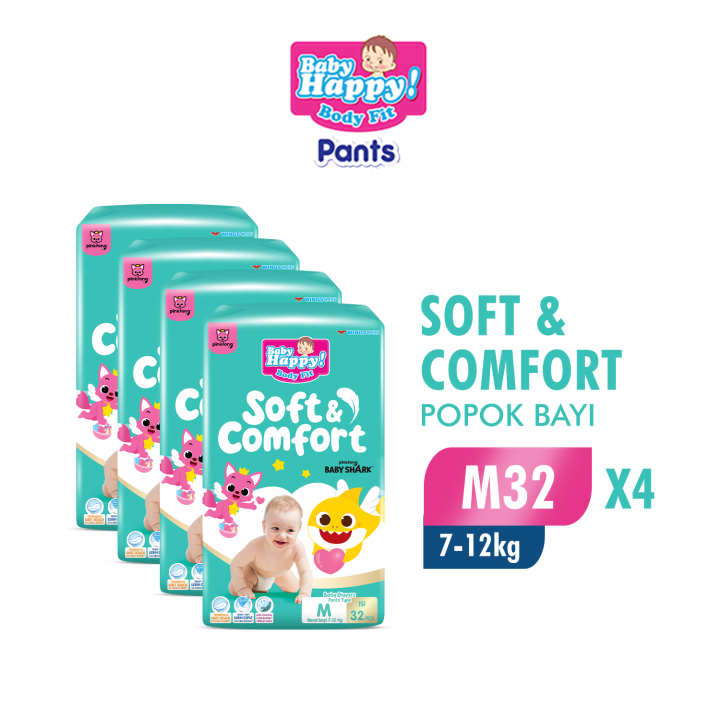 Baby Happy Pants Popok Bayi Celana Soft & Comfort M 32 isi 128 pcs ...
