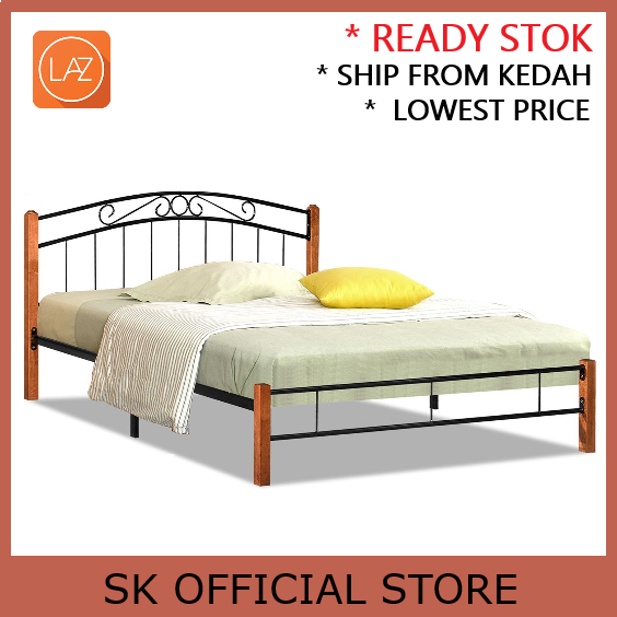 Double Metal Bed Frame/ Bedroom Double Bed / Katil Besi/Queen Size Bed ...