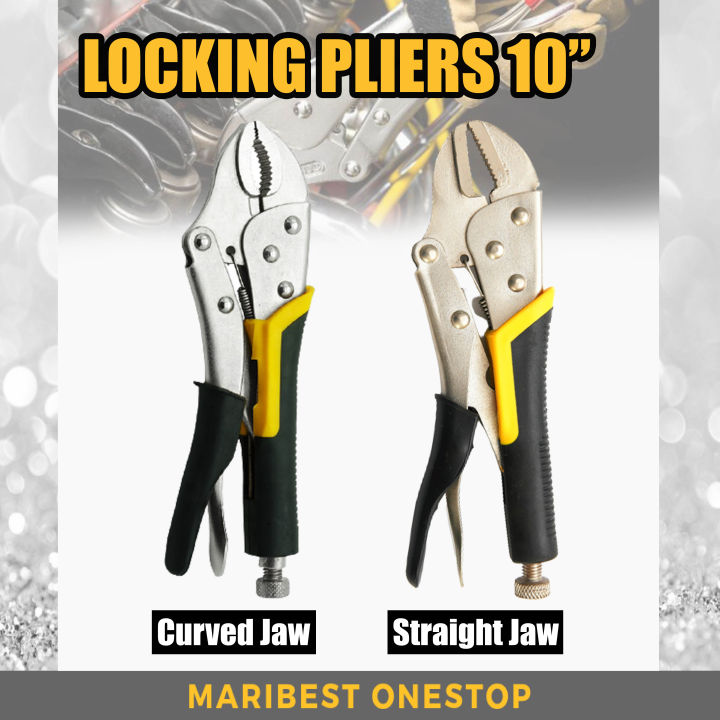 10'' Curved Straight Jaw Locking Plier 250MM Torque Lock Adjustable ...