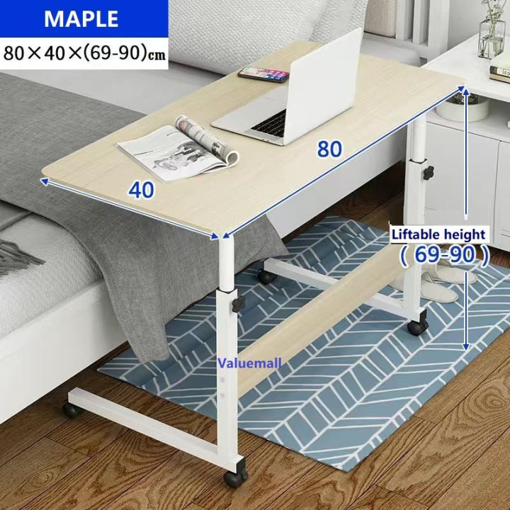 60cm/80cm Movable Laptop Table/ Computer Study Desk/ Bedside Bed Sofa ...