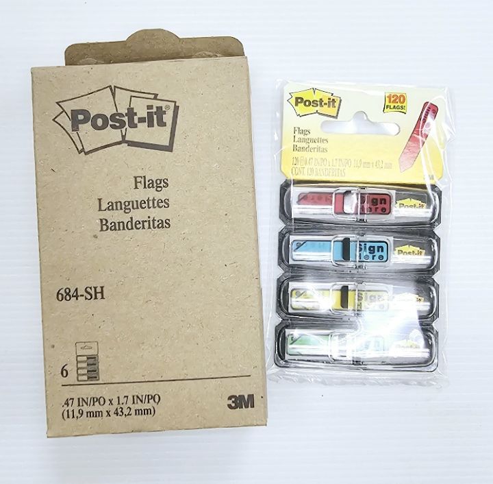 Post it 684 - sh 3M แฟล็กซ์ ยกกล่อง 6 ห่อ เสนอเซ็นต์ โพทอิท โพสอิท ของแท้ส่งชัวร์ 100% | Lazada ...