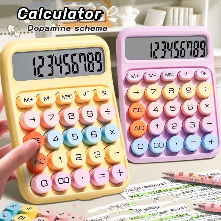 Ins Keyboard Calculator Office 12-digit Mechanical Calculator Cute ...