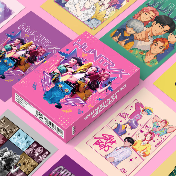 55 Pcs/Box K-pop Demon Hunters Holographic LOMO Card Saja Boys Double Side Photocards Laser ...