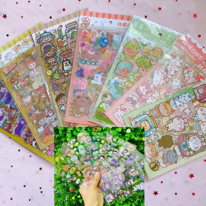 Bộ 6 Tấm Sticker Trong Dễ Thương Chọn Mẫu | Lazada.vn