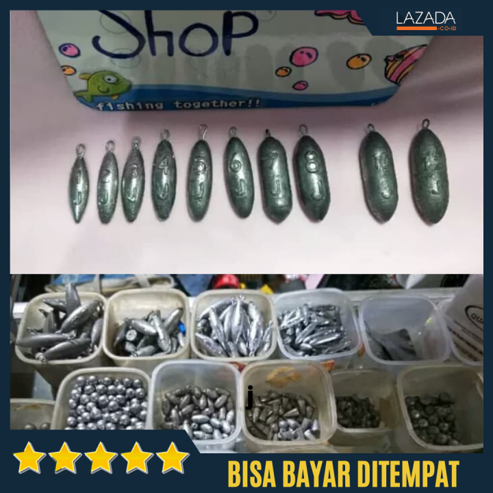 Timah Jantung Pancing Ukuran 1/2 ,1 , 2 , 3 , 4 , 5 , 6 , 7 , 8 , 9 ...