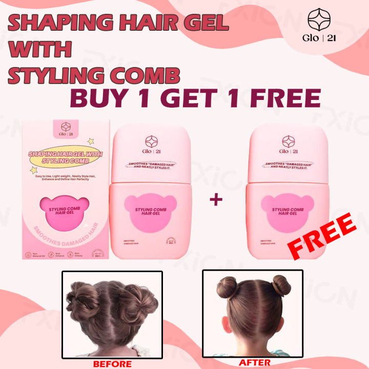 [ BUY 1 GET 1 FREE ] GLO 21 Shaping Hair Gel with Styling Comb - Easy ...