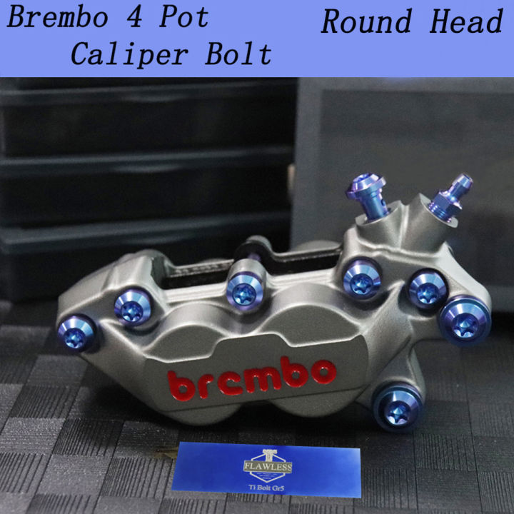 Hoàn mảo-ti Brembo 4 Piston Bộ Kẹp Phanh GR5 bu lông Titan banjo bu ...