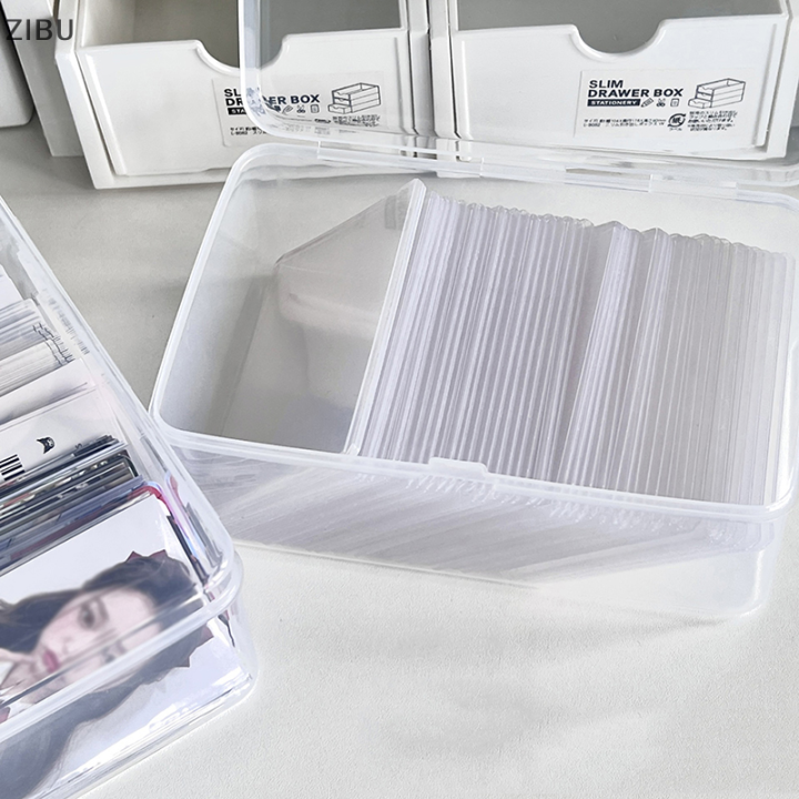 ZIBU Photocards Storage Box Transparent Stickers Korea Idol Card Holder ...