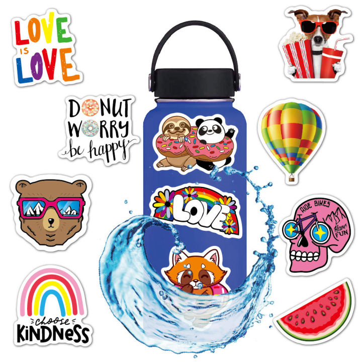 Cute Stickers Waterproof 100 Pcs / 50Pcs Tumbler Sticker Aquaflask ...