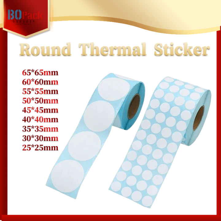 Round thermal label sticker White Printable Blank Round Label Roll ...