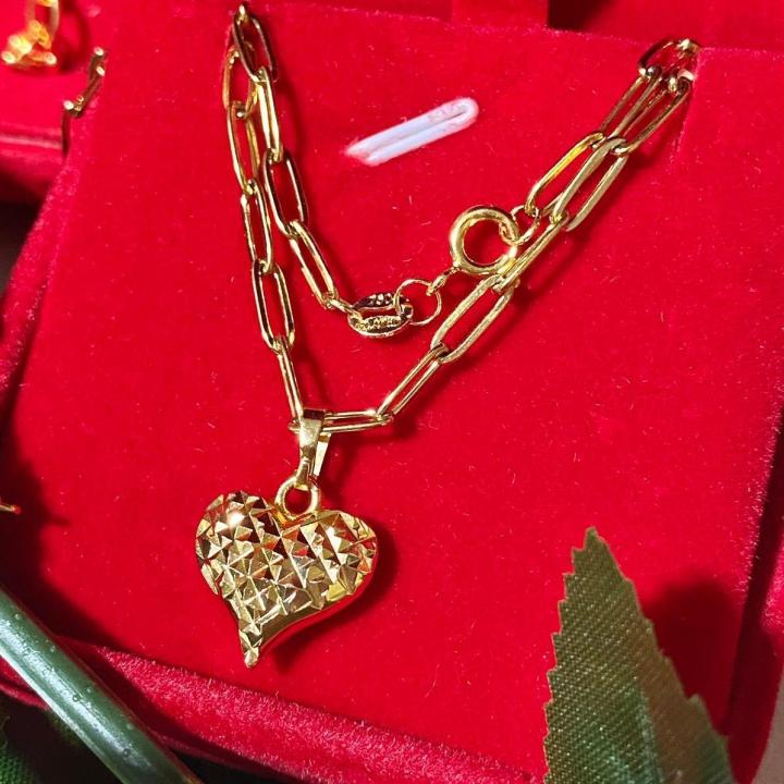 RKJewelryPH DIACUT HEART BIG PAPERCLIP NECKLACE Round Lock | Lazada PH