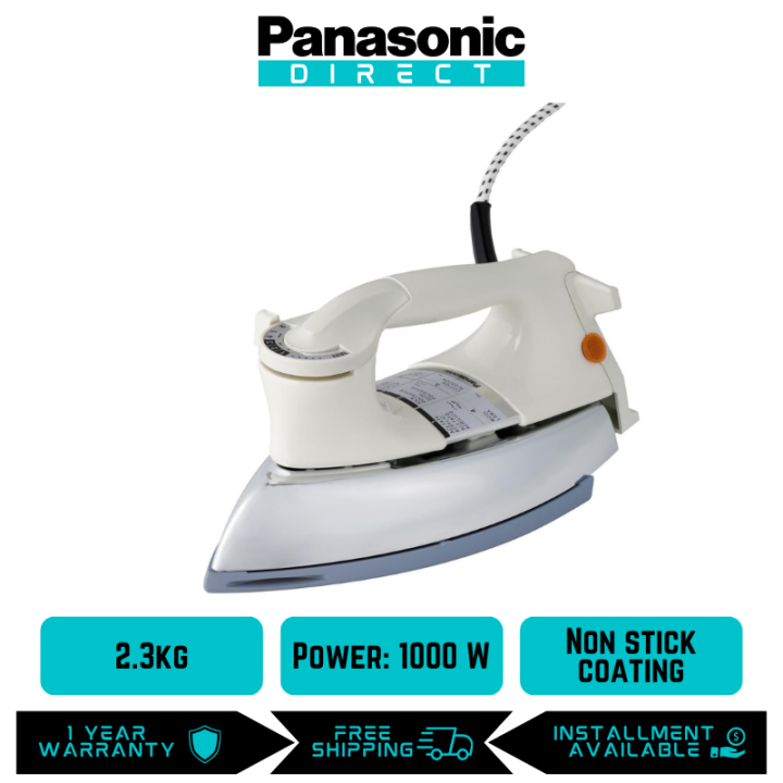 Panasonic NI-22AWT (2.3Kg) Heavy Weight Dry Iron Non-Stick Soleplate NI ...