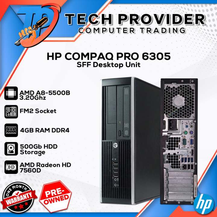 HP Compaq 6305 SFF Slim PC | AMD A8-5500B, 4GB RAM , 500GB HDD | Slim ...