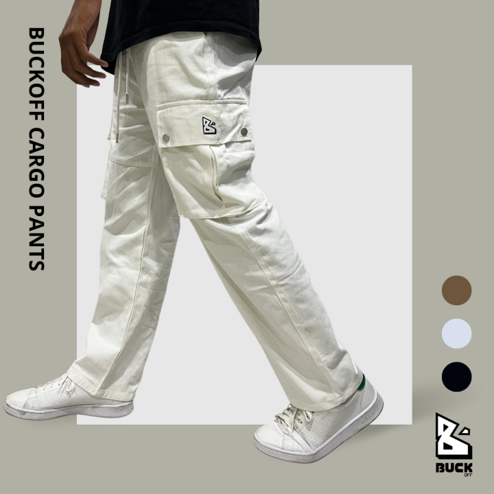 BUCKOFF : กางเกงคาร์โก้ขายาว กางเกงขายาวผู้ชาย สวมใส่สบาย | Cargo Pants CAR | Lazada.co.th