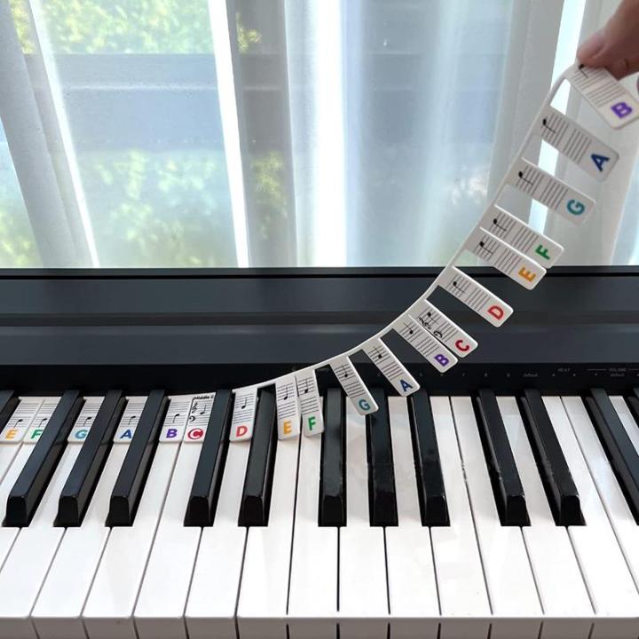 Removable Piano Keyboard Note Labels Reusable Silicone Piano Stickers ...