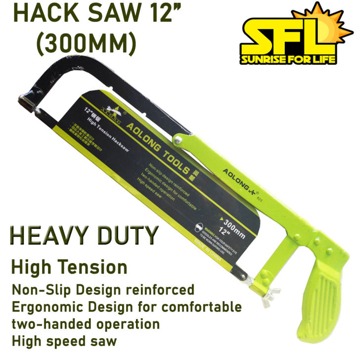 Hacksaw Frame with Blade for metal 12" 300mm AOLONG Heavy Duty I ...