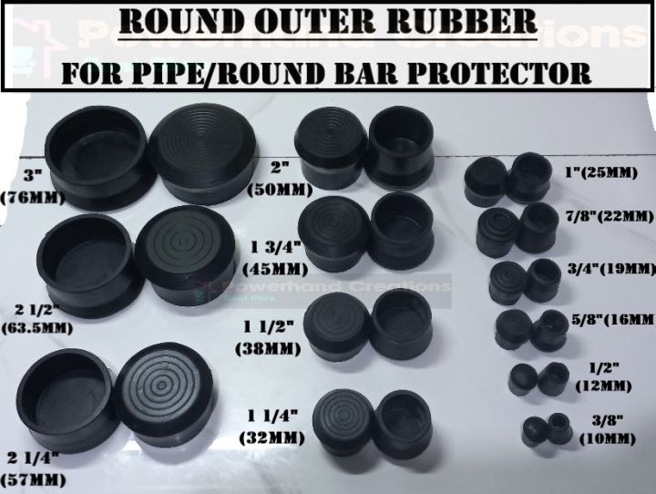 1 PC-ROUND OUTER RUBBER FOOTING- PROTECTOR for PIPE/ROUND BAR -SOLD PER ...