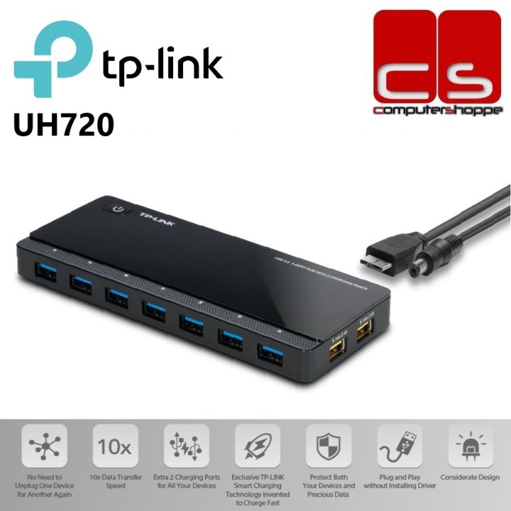 TP-Link UH720 USB 3.0 7-Port Hub with 2 Charging Ports | Lazada
