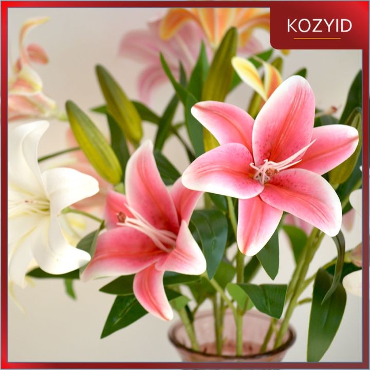 KOZY.ID - Bunga L2 Lily Latex Cabang 2 Artificial Bunga lili Palsu ...