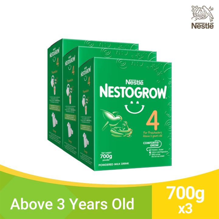 NESTOGROW 4 Powdered Milk For Children Above 3 Years Old 2.1kg [700g x 3] | Lazada PH