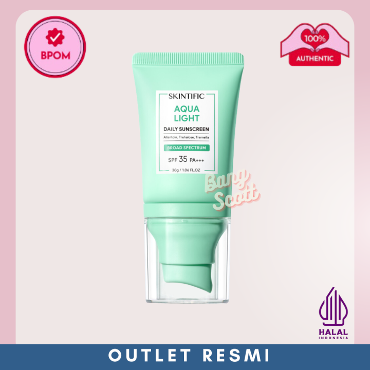 SKINTIFIC Aqua Light Texture Daily Sunscreen 30ml | Lazada Indonesia