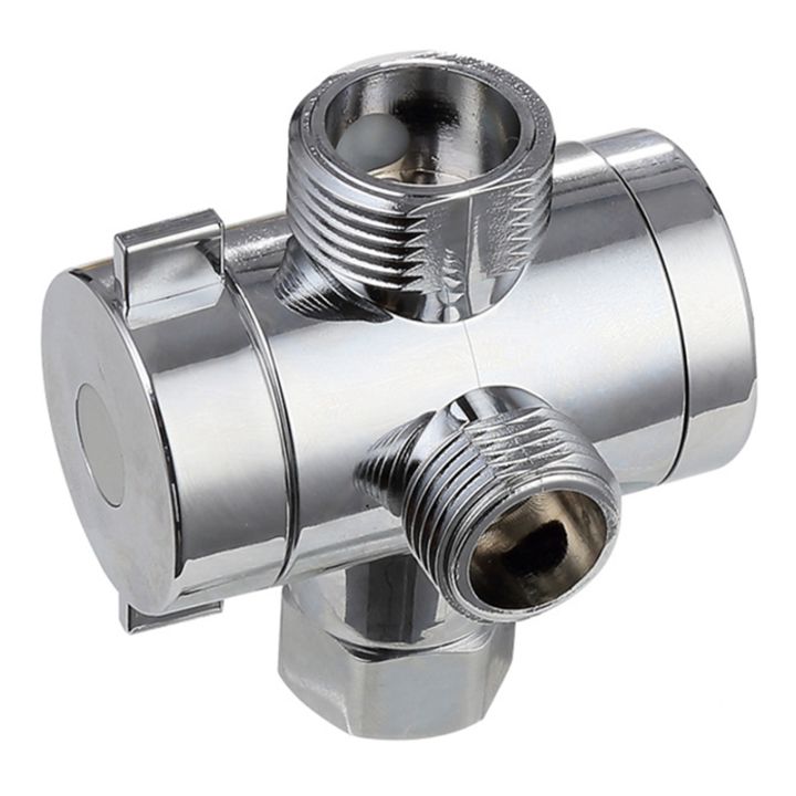 ABS Chrome 3 Way Diverter Hose Fitting T Shape Adapter Connector for ...