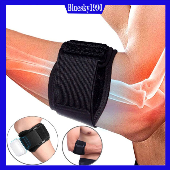Sports Compression Elbow Brace Support Straps with GEL Pad & Adjustable ...